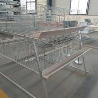 China 0.75kw 4 Tier 2 Doors Broiler Cage System , U Shape Battery Cage For Broilers for sale