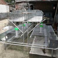 China Battery Power Indoor Rabbit Cage , Durable Sliver 2 Tiers Wire Rabbit Cages for sale