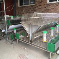 China 24 Cells Battery Operating Farm Rabbit Cage Two Tiers Easy Cleaning Durable for sale