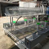 China 24 Cells Battery Operating Farm Rabbit Cage Two Tiers Easy Cleaning Durable for sale