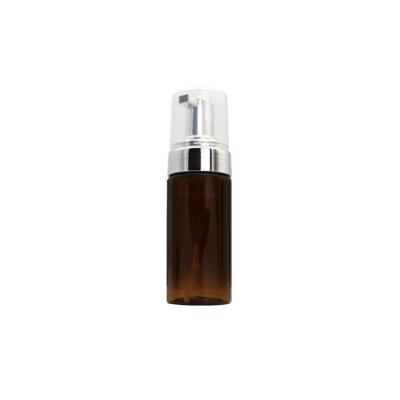 China 120ml Amber Hand Soap Dispenser Plastic Bottle For Cosmetic Packaging for sale