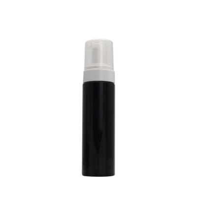 China 200ml Black Foam Pump Bottle Self Tannning Eraser Cylinder PET for sale