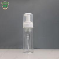 China 100ml Foam Pump Bottle Cylinder Clear PET Matte Surface Handling for sale