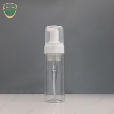 China 100ml Foam Pump Bottle Cylinder Clear PET Matte Surface Handling for sale