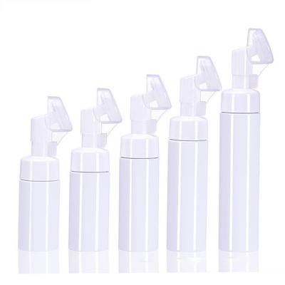 China 120ml Silicone Brush Fuyun Empty White Pump Bottles Easy Open End For Face Wash for sale