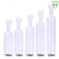 China 120ml Silicone Brush Fuyun Empty White Pump Bottles Easy Open End For Face Wash for sale