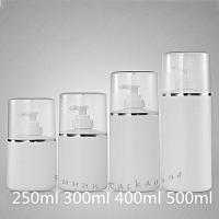 China PE Round Shampoo Pump Dispenser Bottle 250ml 300ml 400ml 500ml for sale