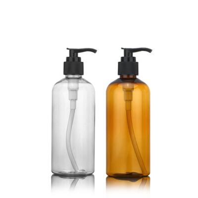 China 300ML Shampoo Pump Dispenser Bottle Amber Color for Body Lotion for sale