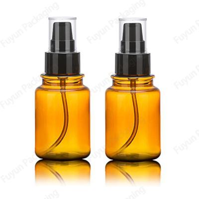 China 120ml Spray Pump Bottle , amber Plastic Pet Bottle With Lotion Pump for sale