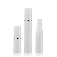 China Empty White 30ml Cosmetic Pump Bottle Plastic Screen Printing Surface for sale