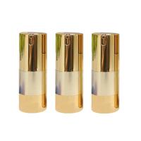China Luxury Gold Airless Dispenser Bottles 15ml OEM LOGO for sale