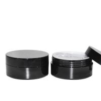 China 100g Plastic Packaging Jars , Skincare Packaging Black Pet Jars With Cap for sale