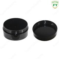 China 100g Plastic Packaging Jars , Skincare Packaging Black Pet Jars With Cap for sale