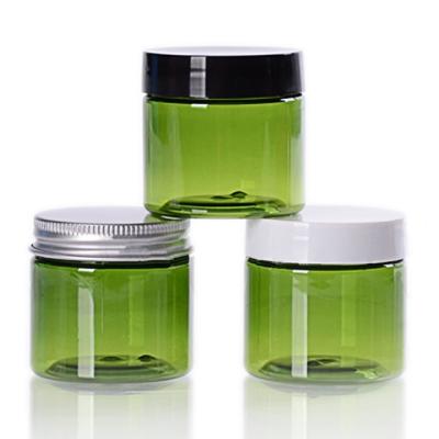 China Food Grade Round Plastic Canisters 50ml with Aluminum Lids for sale