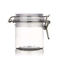 China 380ml Plastic Clip Top Storage Jars , Round Wire Bale Jars for sale