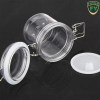 China 380ml Plastic Clip Top Storage Jars , Round Wire Bale Jars for sale