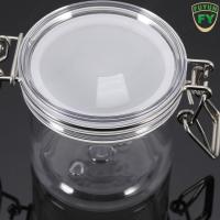 China 380ml Plastic Clip Top Storage Jars , Round Wire Bale Jars for sale