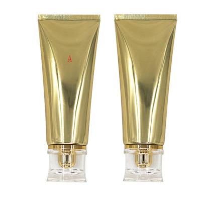 China Cosmetic Gold 100ml Hand Cream Tube Custom Printing SGS certificate for sale