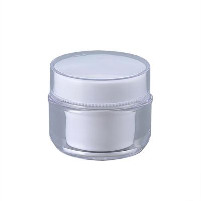 China reuse Acrylic Cosmetic Jar , 50g White Double Wall Jars With Caps for sale