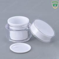 China reuse Acrylic Cosmetic Jar , 50g White Double Wall Jars With Caps for sale