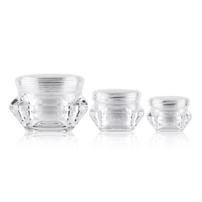 China 5g 10g Acrylic Cosmetic Jar Frost Chrome Surface Handling for sale