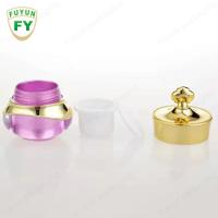 China Crown Crystal Acrylic Refillable Cosmetic Cream Jar 3 Pack 5ml 5g for sale