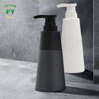 China Cone Type Plastic Screen Printing PET Shampoo Bottle Black White 350ml for sale