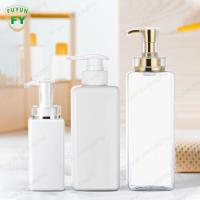 China 16oz Refillable Square Plastic Pump Bottles For Dispensing Lotions Shampoos for sale