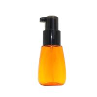 China 80ml 2.5oz Empty PET Plastic Hair Oil Bottles With Lotion Pump Orange for sale