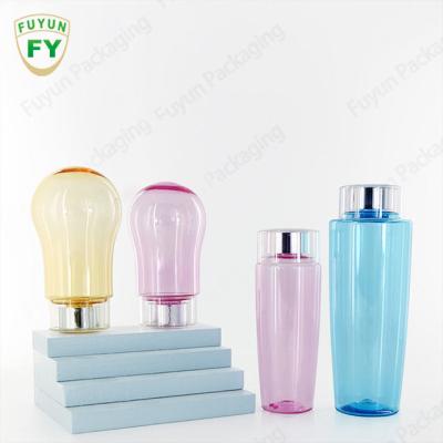 China Facial Toner Silver Cap Empty Plastic Bottles 500ml For Cosmetic Packaging for sale