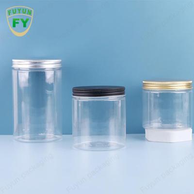 China Transparent Food Storage Candy Wide Mouth Jar White PET Plastic 100ml 300ml for sale