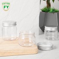 China 550ml 600ml 1000ml Cookie BPA Free PET Plastic Round Jar With Lid for sale