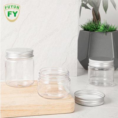 China BPA-Free Containers PET Plastic Food Storage Clear Cookie Round Jar with Lid for Candy Packaging for sale