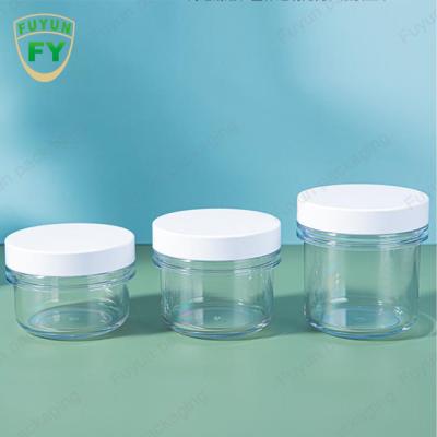 China 2oz 10ml 200ml Round Clear Plastic Lotion Jars For Cosmetic for sale