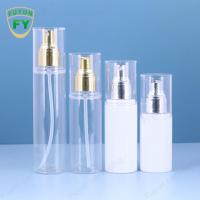 China 75ml 120ml 150ml Transparent Pet Cosmetic Toner Spray Bottle With Gold Top for sale