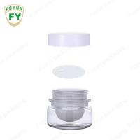 China Empty Transparent PET 30ml Cosmetic Jars Round Double Wall For Face Cream for sale