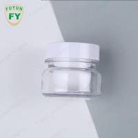 China Empty Transparent PET 30ml Cosmetic Jars Round Double Wall For Face Cream for sale