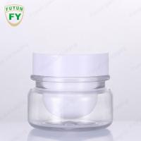China Empty Transparent PET 30ml Cosmetic Jars Round Double Wall For Face Cream for sale