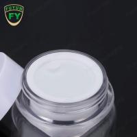 China Empty Transparent PET 30ml Cosmetic Jars Round Double Wall For Face Cream for sale