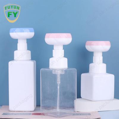 China Plastic PETG Flower 300ml Foam Bottle Red Blue Green Clear For Bathroom for sale