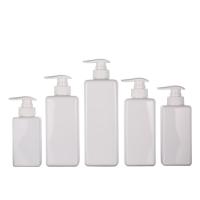 China 12.5oz 500ml White Clear Plastic Shampoo Bottle Logo Printing for sale