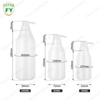 China PET Plastic Shampoo Shower Gel Bottle Sanitizer Lotion Pump 300ml 400ml 500ml 600ml for sale
