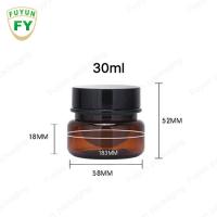 China Wholesale Cosmetic Food Packaging 30ml Amber Black Pet Plastic Cosmetic Cream Jar With White Black Lid for sale