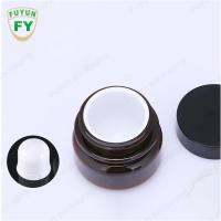 China Wholesale Cosmetic Food Packaging 30ml Amber Black Pet Plastic Cosmetic Cream Jar With White Black Lid for sale
