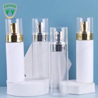 China Fuyun elegant 100ml 120ml 150ml white color gold silver pump lotion sprayer bottle for sale