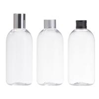 China 300ml Clear Moisturizer Toner Plastic Bottle With Flip Top Plug Silver Screw Cap for sale