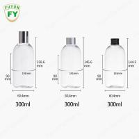 China 300ml Clear Moisturizer Toner Plastic Bottle With Flip Top Plug Silver Screw Cap for sale