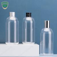 China 300ml Clear Moisturizer Toner Plastic Bottle With Flip Top Plug Silver Screw Cap for sale