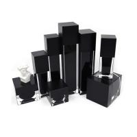 China Fuyun 15ml/30ml/60ml/100ml/120ml/15g/30g/50g/100g Clear black color rectangle shape acrylic plastic double wall bottle for sale