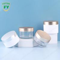 China Fuyun 80ml 100ml 120ml white clear color thicken bottom wall pet plastic cream jar with colored cap for sale